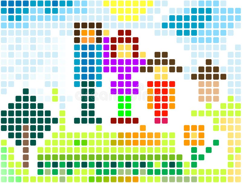Pixels family stock vector. Illustration of dynamic, mosaic - 4759758