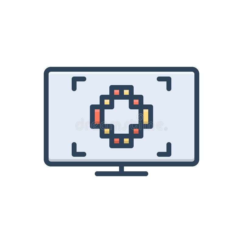 Color Illustration Icon for Pixels, Pixel and Caution Stock Vector ...