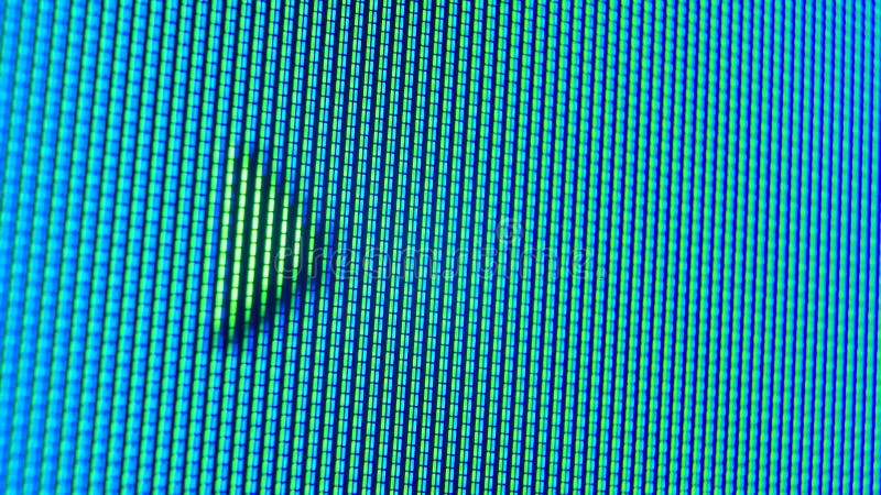 Pixels of an Old Analog TV Screen Close Up. the Blue and Green Dots ...