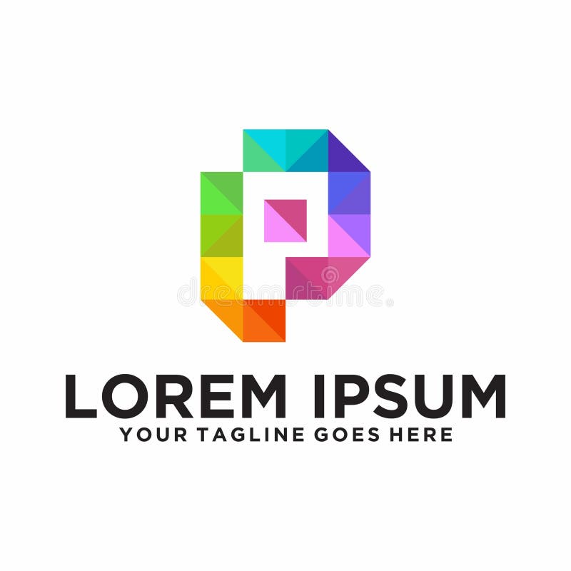 Pixels P Letter logo idea stock illustration. Illustration of logo ...