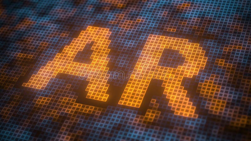 Pixels on the Screen Compose AR Text. 3D Animation Stock Video - Video ...