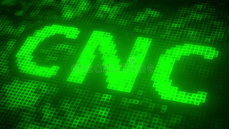 Pixels on the Screen Compose CNC Text. 3D Rendering Stock Illustration ...