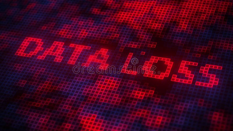 Pixels on the Screen Compose DATA LOSS Text. 3D Animation Stock Video ...