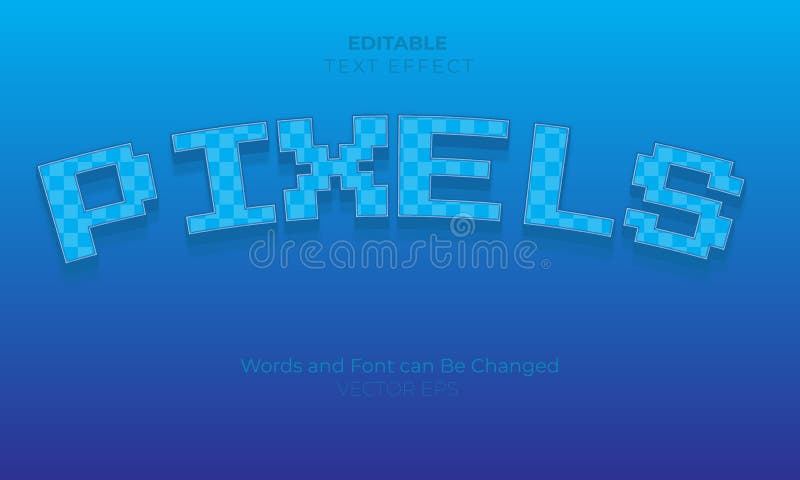 Pixels Text Effect Vector Editable Stock Vector - Illustration of ...