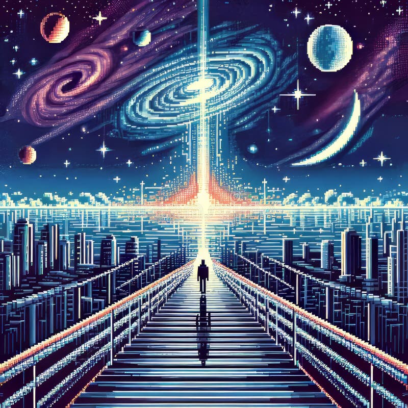 3 1. Pixelscape Drawing_ a Digital Drawing Created Usi Stock ...