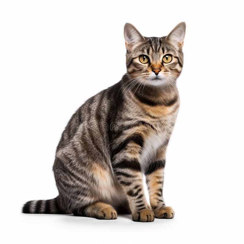 Pixie-bob Cat Isolated on White Background Full Body Portrait Stock ...