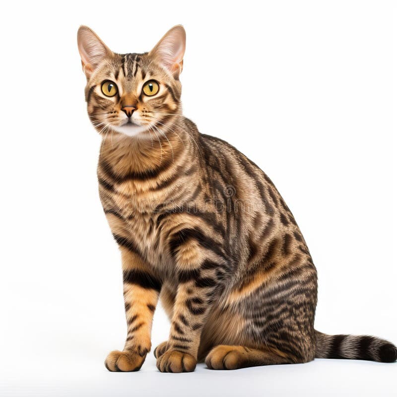 Pixie-bob Cat Isolated on White Background Full Body Image Stock ...