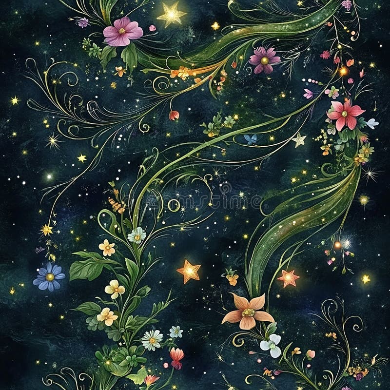 Pixie Dust Trails Whimsical Pattern Design Stock Illustration ...