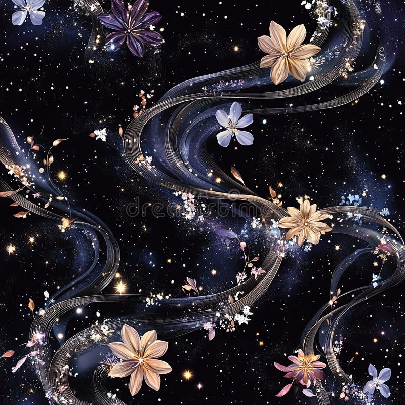 Pixie Dust Trails Whimsical Pattern Design Stock Illustration - Illustration of fantasy, twinkle ...