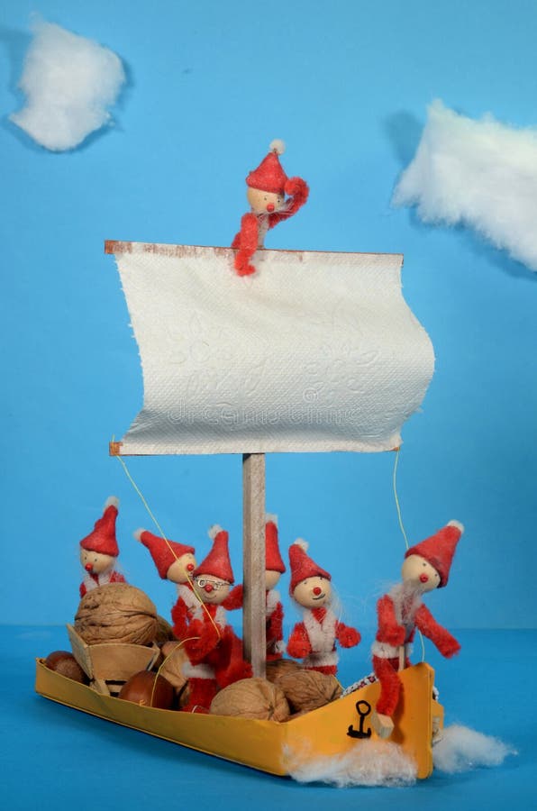 Pixie Family on Their Way in a Yellow Ship Stock Photo - Image of pixie ...