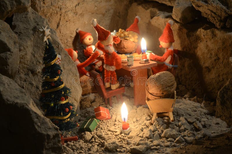 Pixie Gang Eating a Christmas Meal in an Underground Den, only with ...