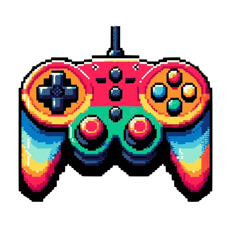 Pixilated Game Controller stock illustration. Illustration of style ...