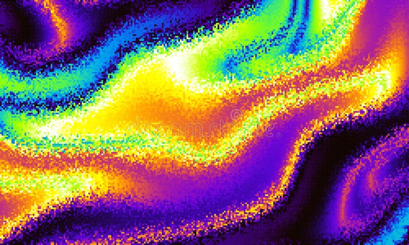 Pixilated Psychedelic Background. Moire Overlapping Effect. Vector ...