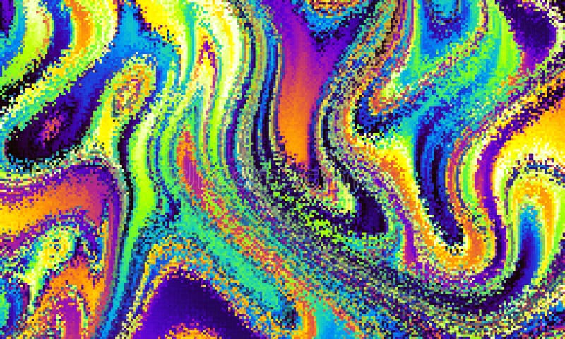 Pixilated Psychedelic Background. Moire Overlapping Effect. Vector ...