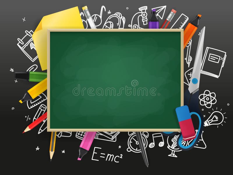 Pizarra De La Escuela En Fondo Transparente Ilustración del Vector ...