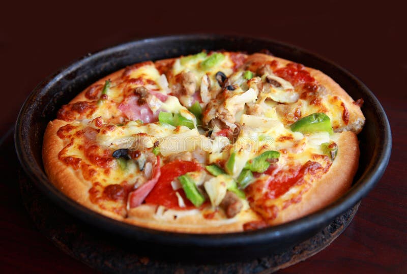 A medium sized Pizza stock photo. Image of pizza, tomatoes - 19456352