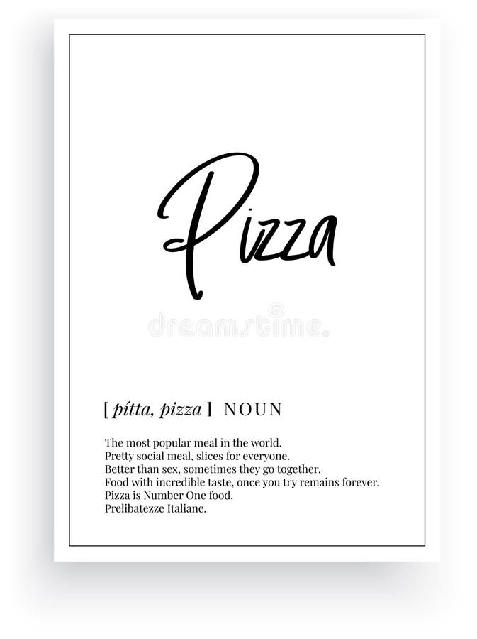 Pizza Definition, Vector. Minimalist Poster Design Stock Vector ...
