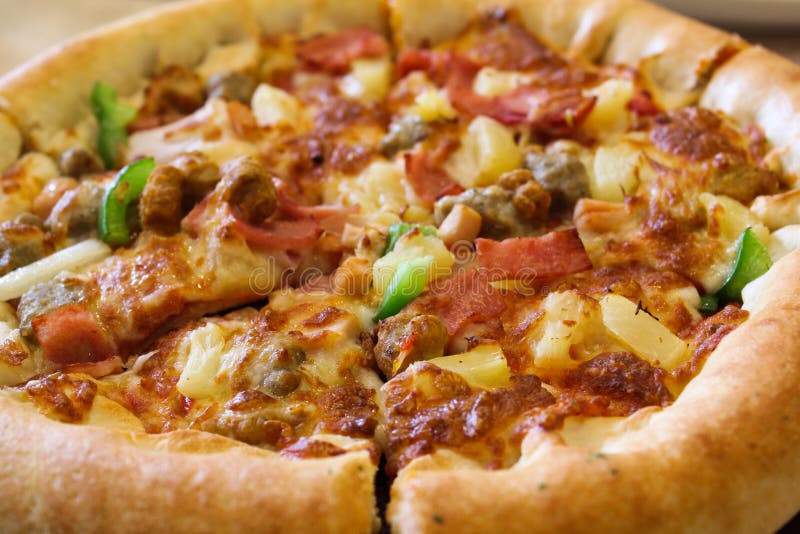 Meat Feast Pizza in a Take Away Box Stock Image - Image of dinner, meal ...