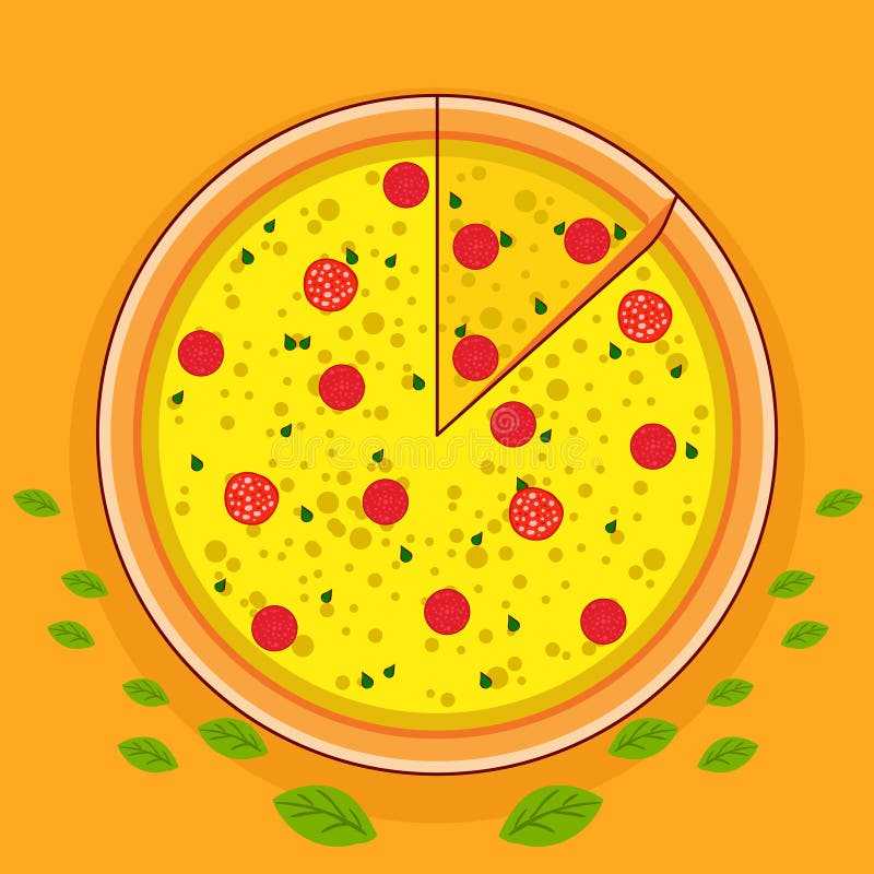 Full Pizza illustration stock vector. Illustration of soda - 326078200