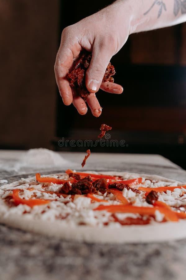 The Process of Making Pizza. Making Pizza Stock Image - Image of cook ...