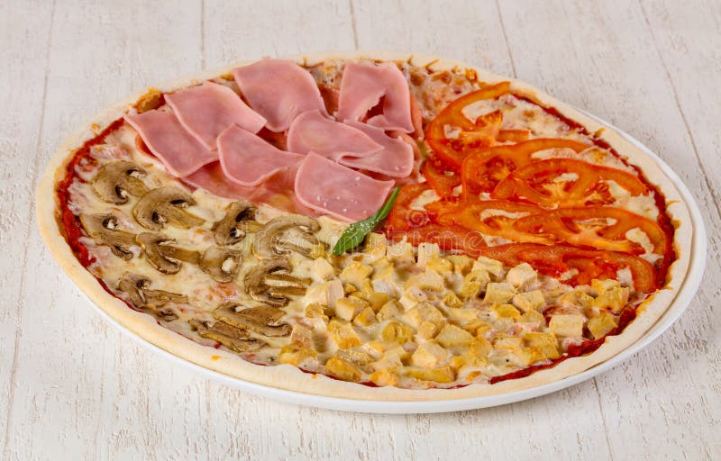 Pizza assortment mix stock image. Image of food, slice - 129349149