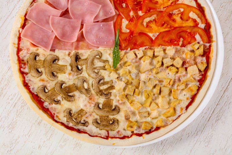 Pizza assortment mix stock image. Image of delicious - 199468671