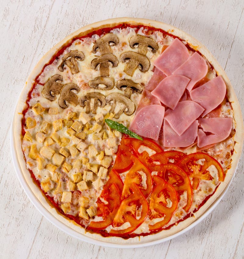 Pizza assortment mix stock image. Image of meal, green - 120710763