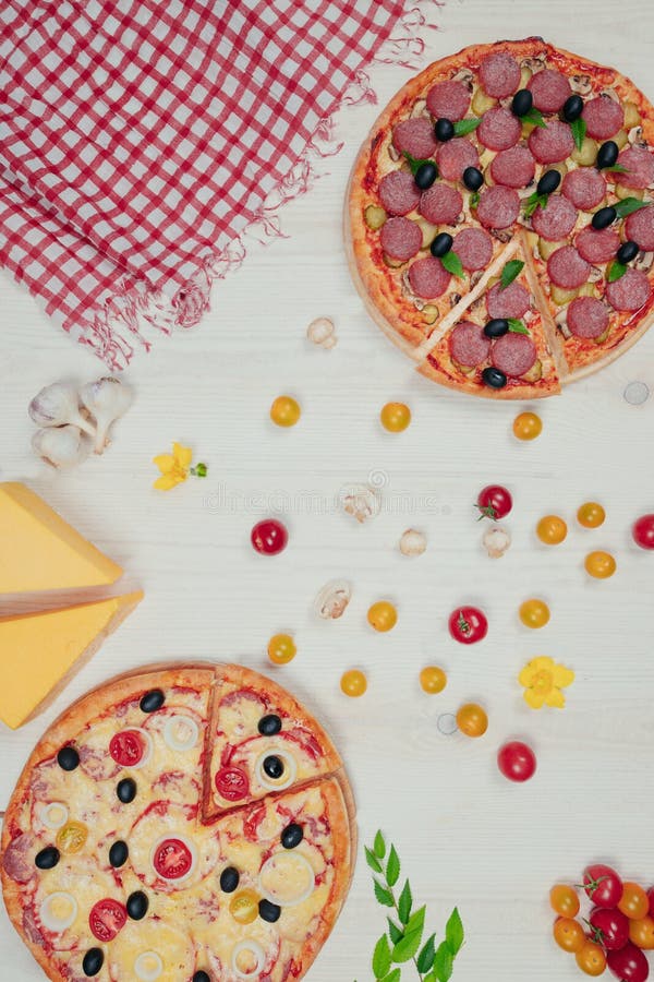 Pizza for Background and Menu. Stock Photo - Image of homemade, fresh ...