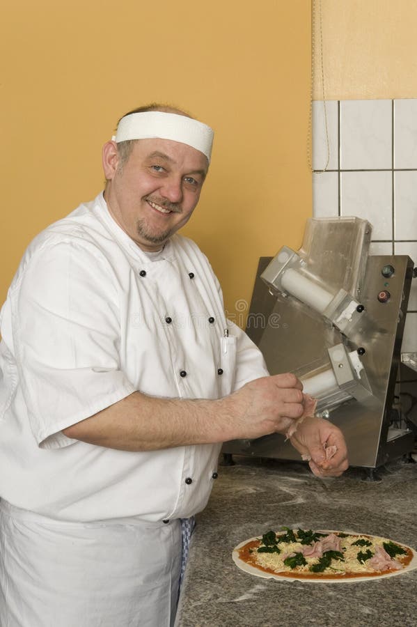 Pizza bakers stock image. Image of dough, pizzeria, clothes - 9005407