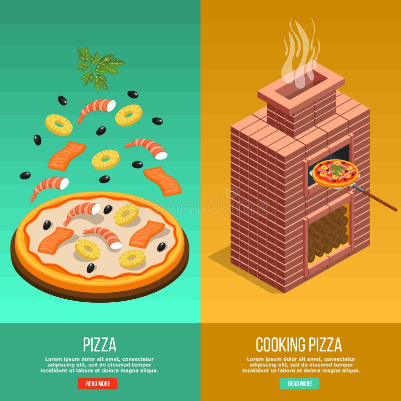Pizza Baking Banner Set stock vector. Illustration of ecommerce - 93111954