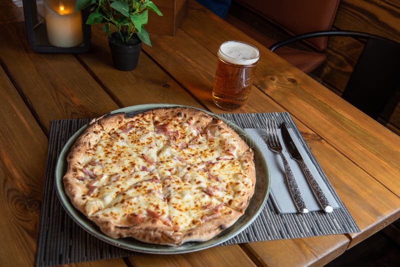 Pizza and beer stock image. Image of copyspace, beer - 17388613