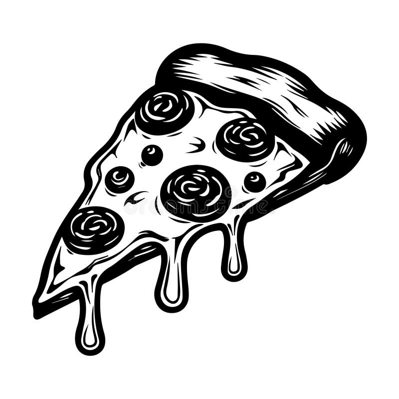 Pizza Black Icon Illustration, Pizza Cheese Silhouette Pizza Slice ...