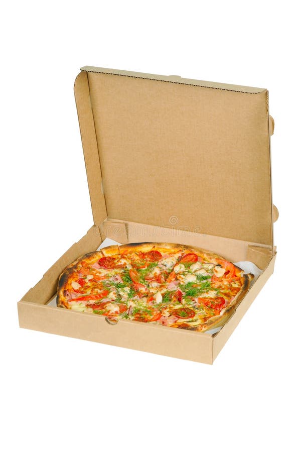 Pizza in a box stock photo. Image of international, ingredients - 17342402