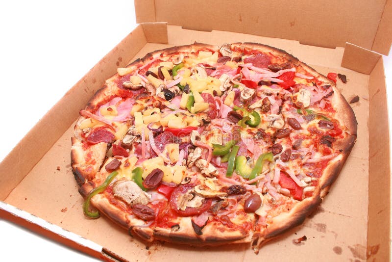 Pizza in Box stock photo. Image of italian, isolated - 23847606