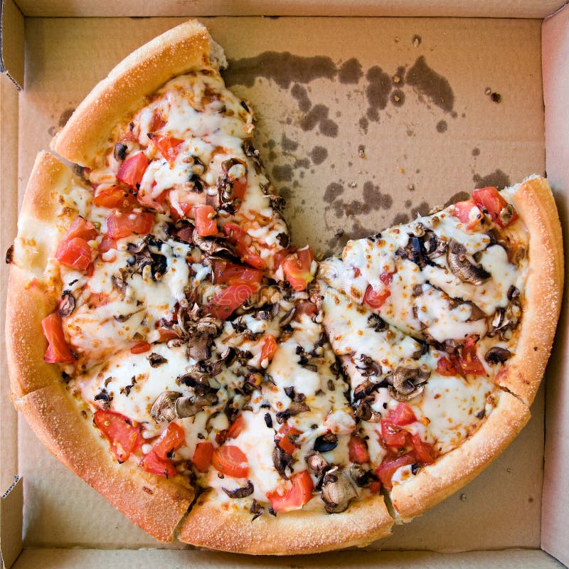 Meat Feast Pizza in a Take Away Box Stock Image - Image of dinner, meal ...