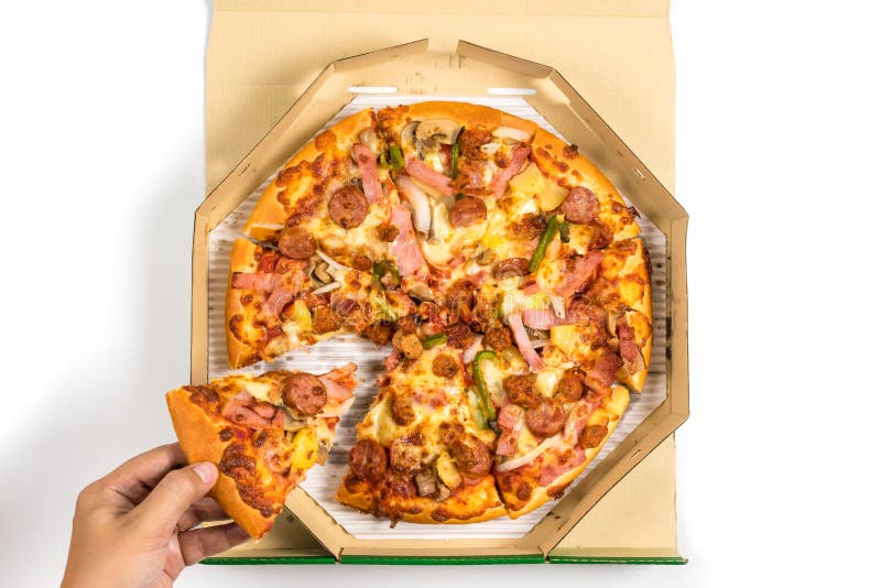 Pizza in the Box with Fully Load Topping, Delivery Pizza Stock Photo ...