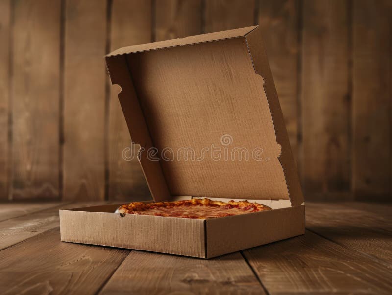 A Pizza Box with a Slice of Pizza Inside Stock Photo - Image of slice ...