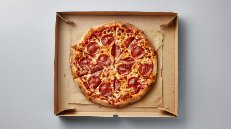 Pizza in a Box on Table stock image. Image of culinary - 319366427