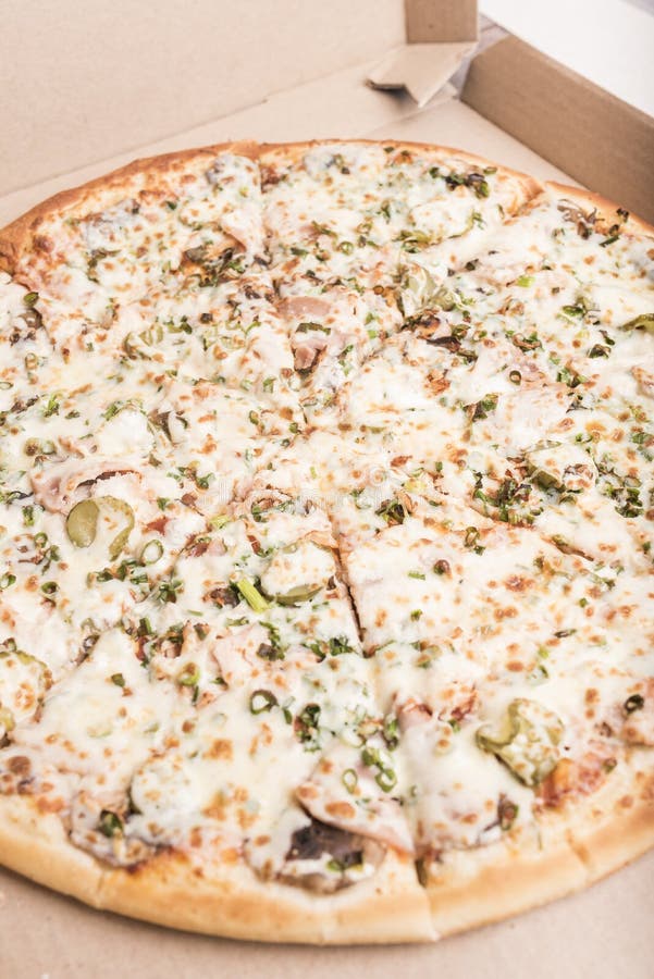 Pizza in a pizza box stock photo. Image of carton, order - 99438140