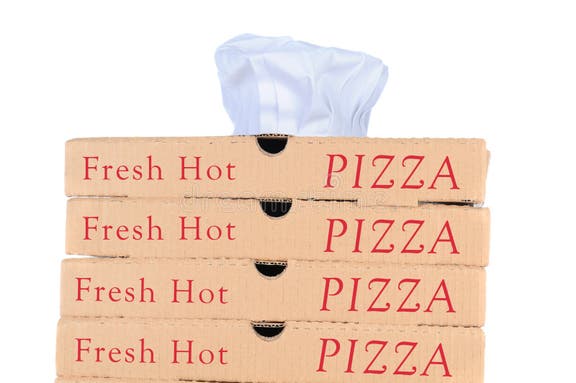 Pizza Boxes with Chef Hat stock photo. Image of chef - 23995834