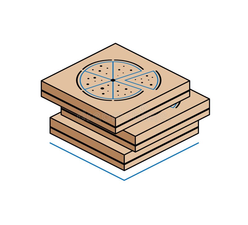 Pizza Boxes Stack Isolated on White, Stock Illustration - Illustration ...