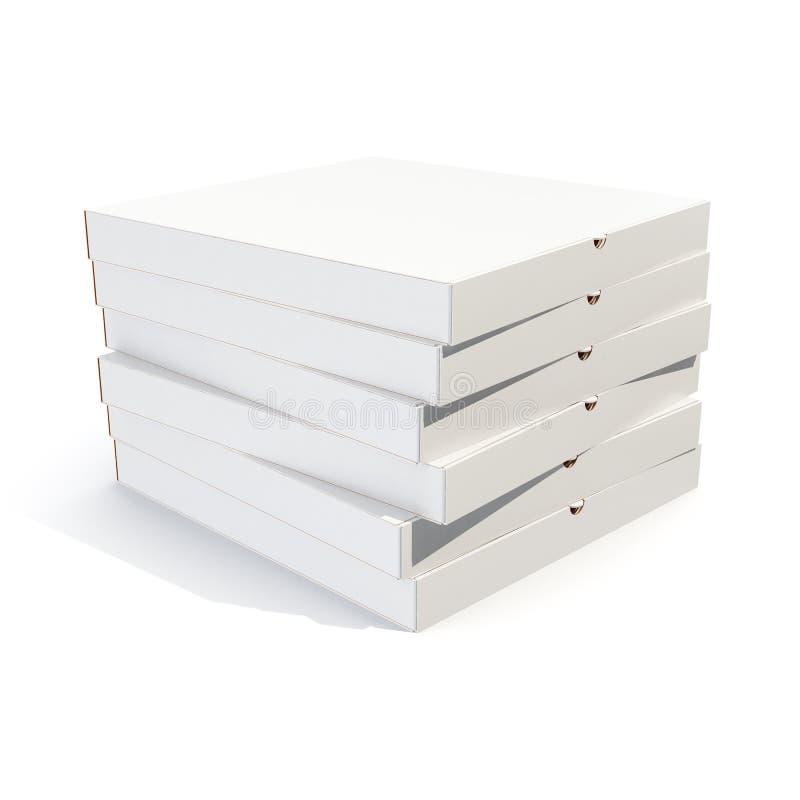 Pizza Boxes Stack Isolated On White, Stock Illustration - Illustration ...