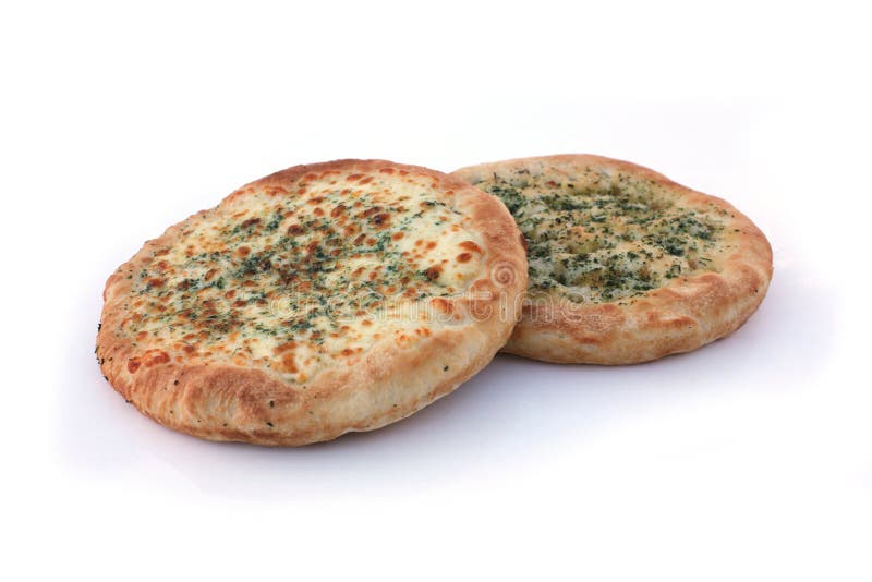 Garlic & Herb Bread Slices on White Background Stock Image - Image of ...