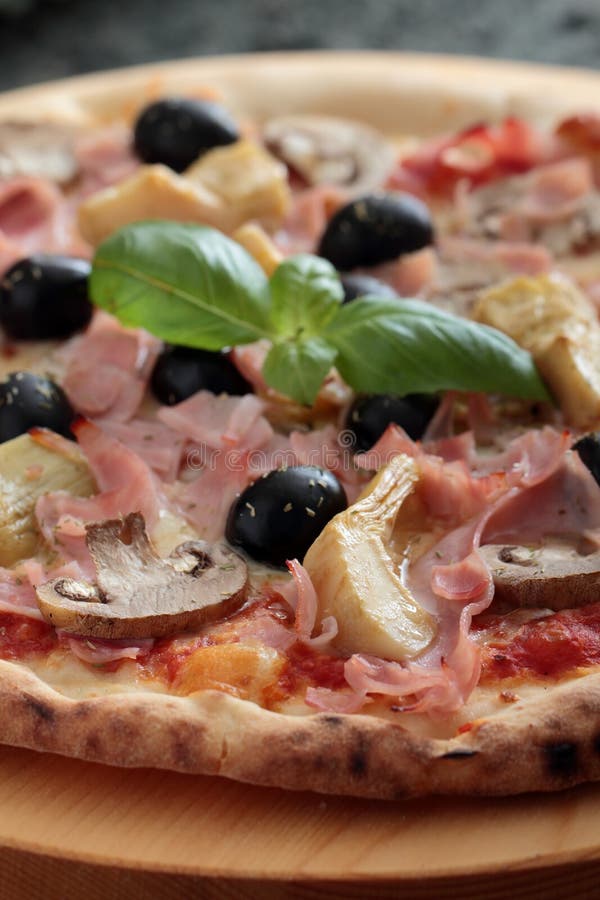 Pizza capricciosa stock photo. Image of salami, artichokes - 27853196