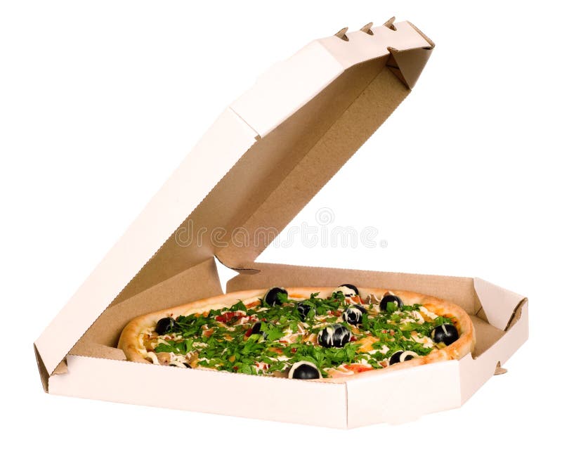 Pizza carton box stock photo. Image of pizza, order, beige - 3744010