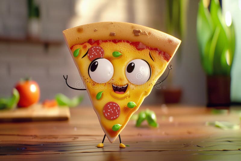 Pizza cartoon stile stock photo. Image of emoji, delicious - 310713874