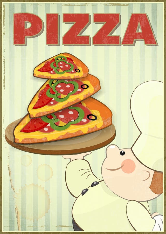 Pizza Chef stock vector. Illustration of brochure, service - 8751369