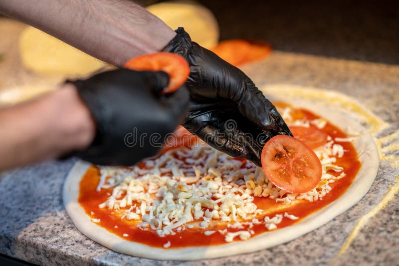 Chef Baking Pizza in the Italian Pizzeria Stock Photo - Image of baker ...