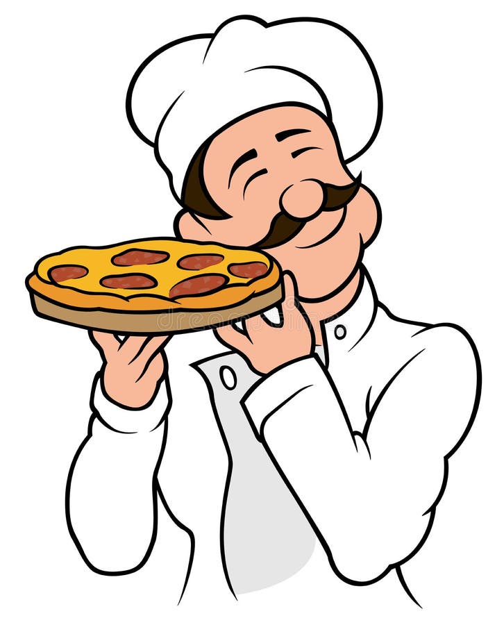 Pizza Chef Character stock vector. Illustration of cartoon - 226923617
