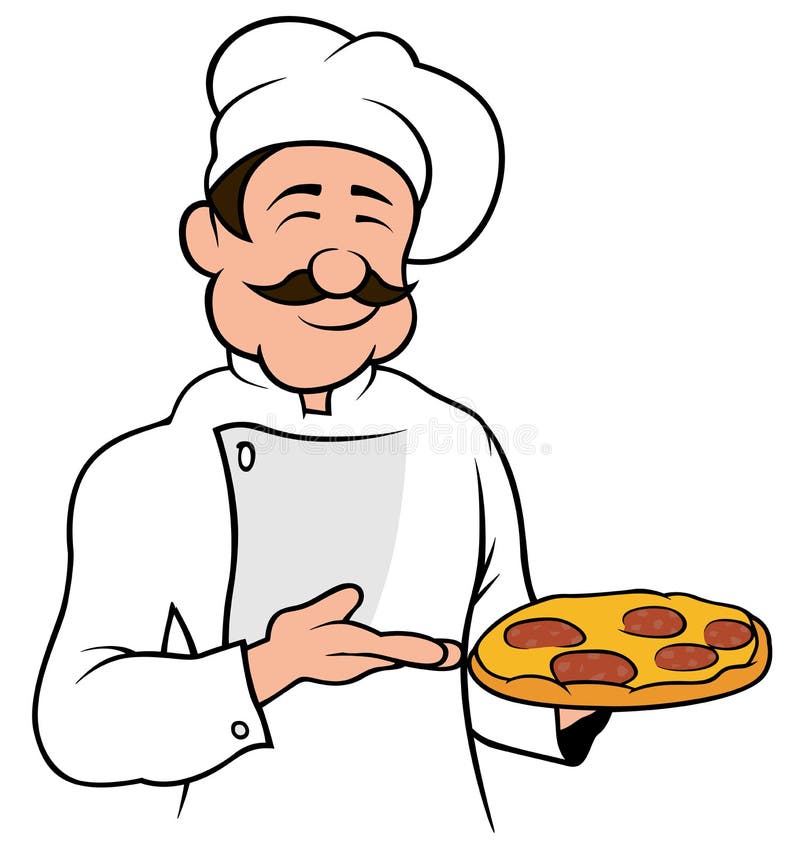 Pizza Chef Character stock vector. Illustration of italian - 227864225